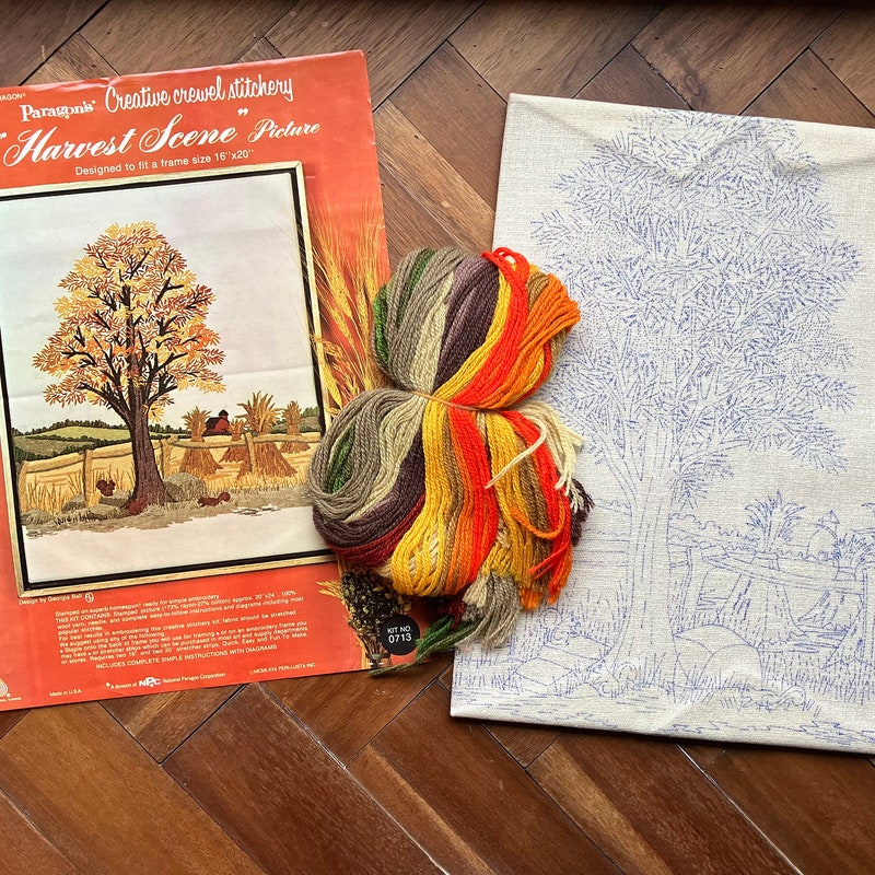 Vintage Crewel Kit - Etsy