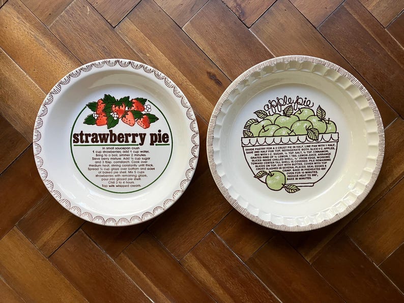 Vintage Ceramic Pie Pan: Collectible Recipe Baking Dish - Choose Your ...