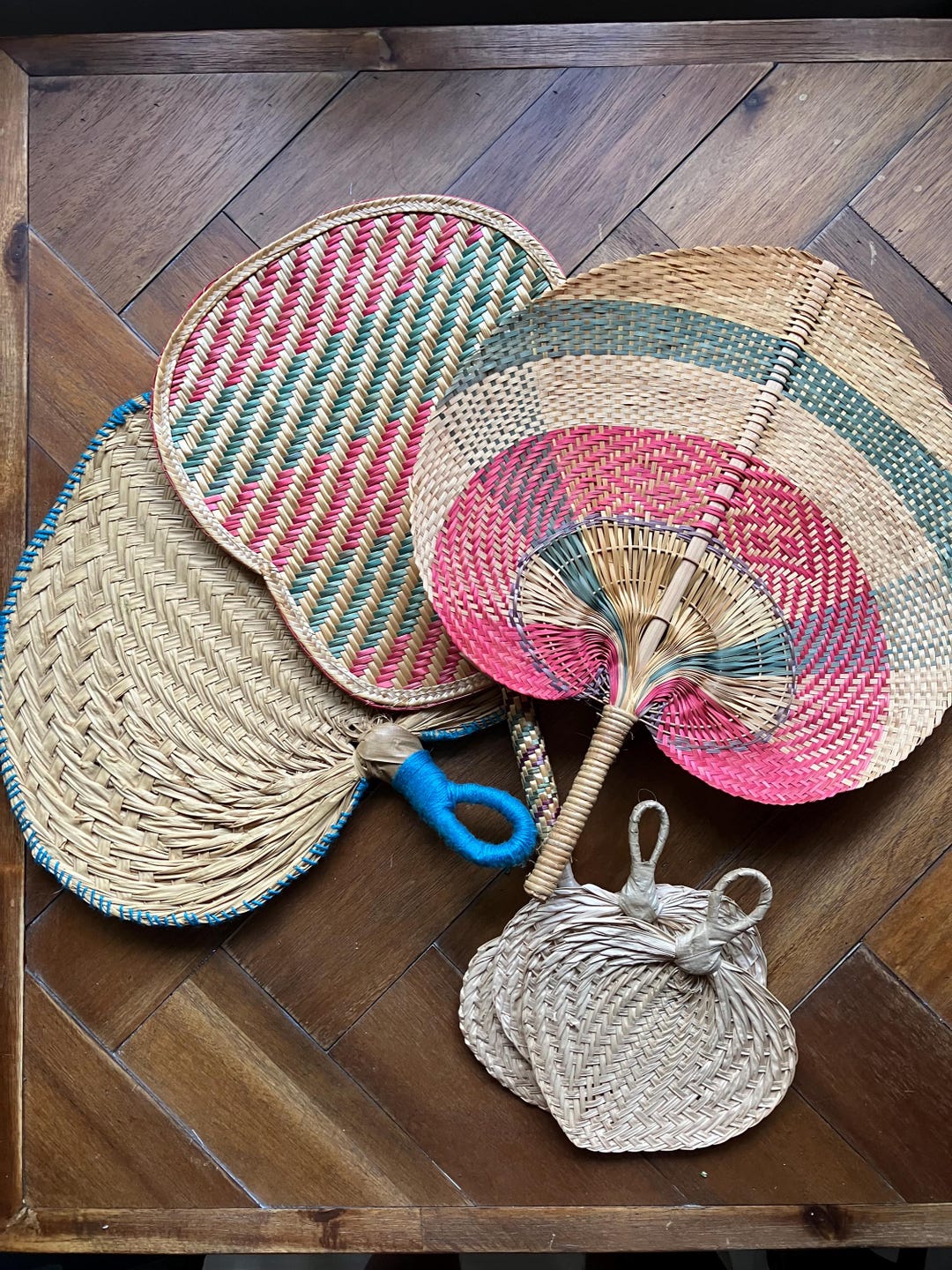 Vintage Hand Fans Rattan Woven Sold Individually Mix Match Instant ...