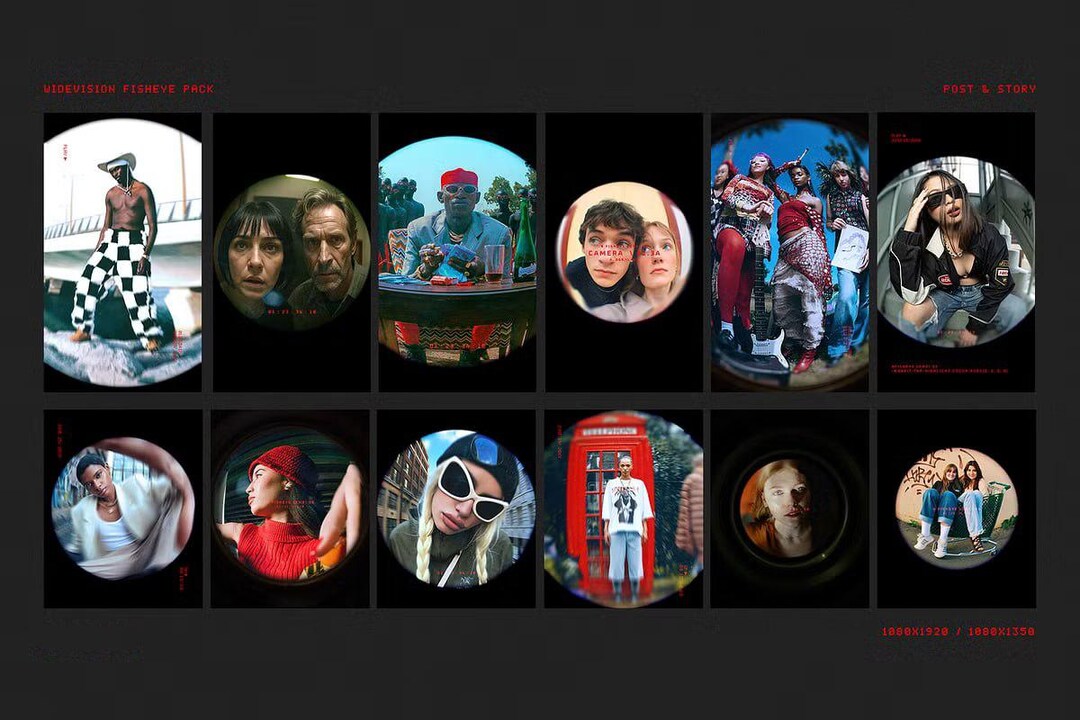 Fisheye Lens Overlays: Retro Effects for Social Media (PSD Templates ...