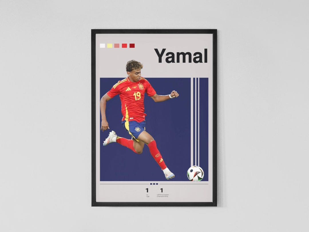 Lamine Yamal Poster, Barcelona Poster Print, Soccer Gifts, Sports ...