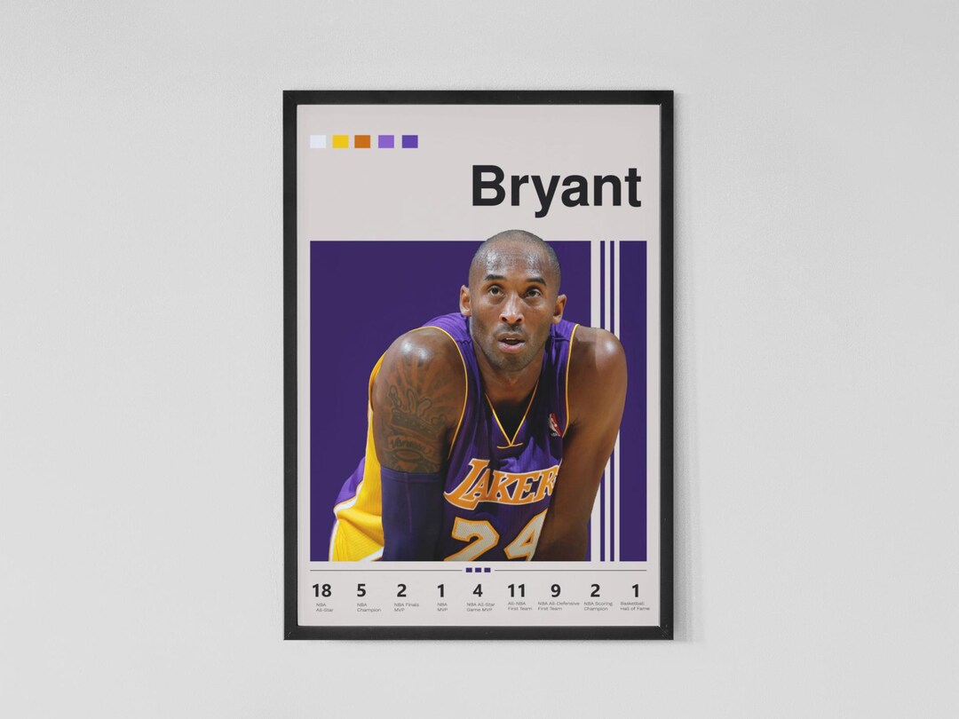 Kobe Bryant Poster, Lakers NBA Print, NBA Poster, Sports Poster, NBA ...