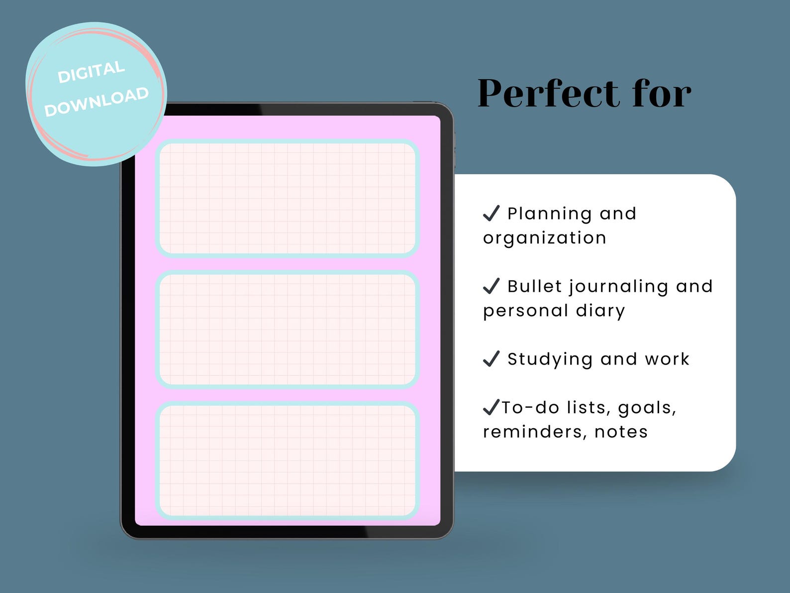 Colorful Pages to Print, Printable Notepad Pastel Pages, Digital ...