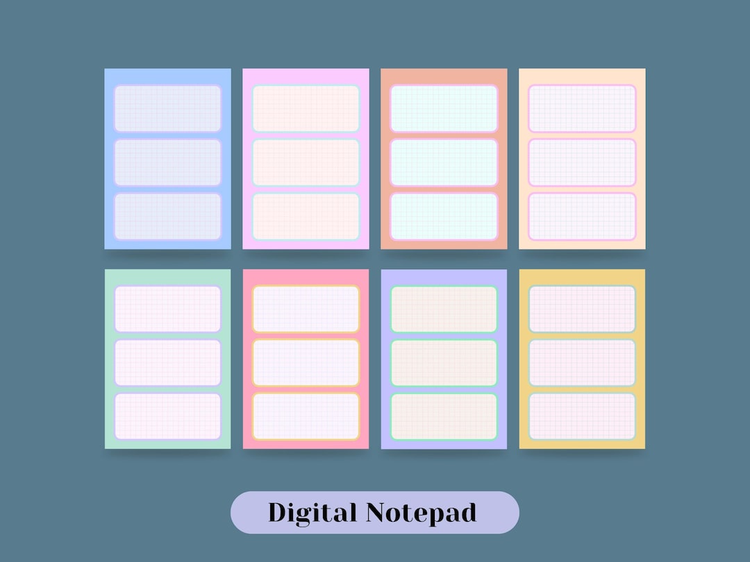 Colorful Pages to Print, Printable Notepad Pastel Pages, Digital ...