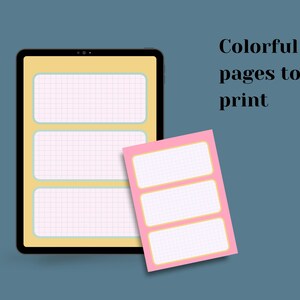 Colorful Pages to Print, Printable Notepad Pastel Pages, Digital ...