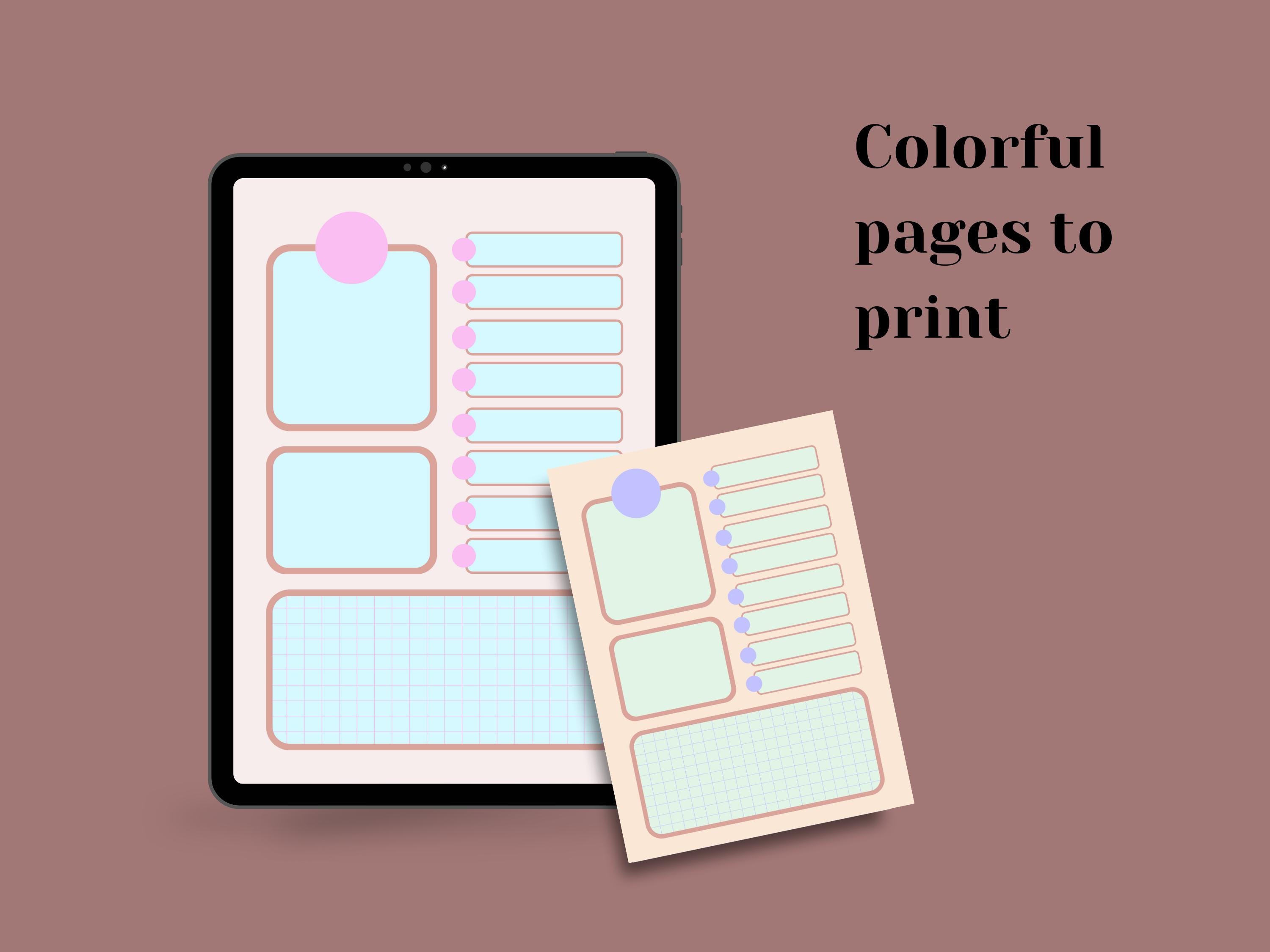Printable Stationery, Printable Notepad Pastel Pages, Digital ...