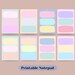 Printable Notepad, Digital Notepad, Colorful Pages to Print, Printable ...