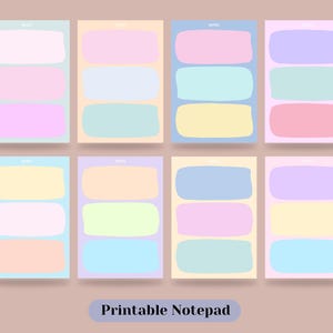 Printable Notepad, Digital Notepad, Colorful Pages to Print, Printable ...