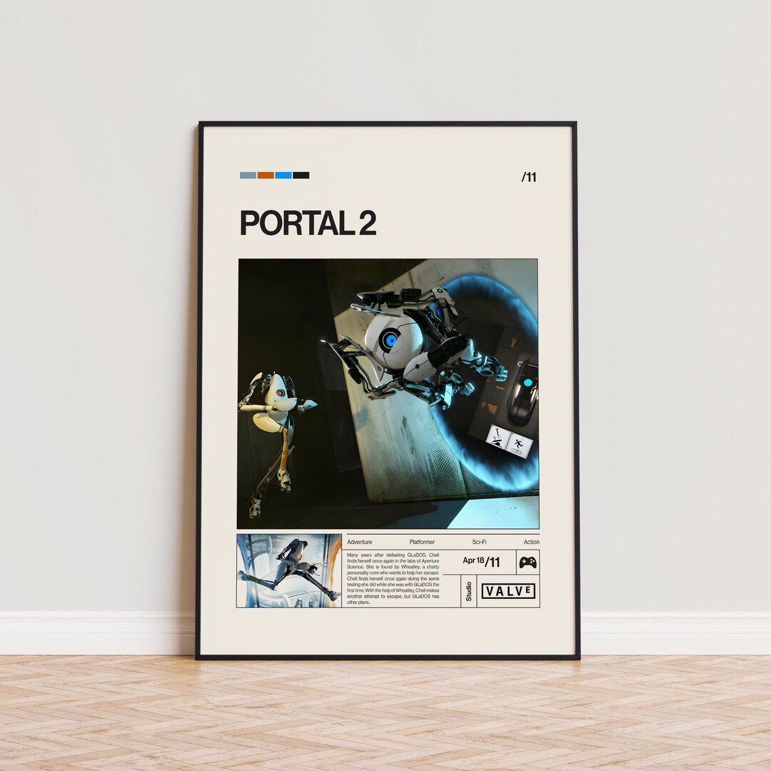 Portal 2 Poster, Video Game Poster, Minimalist Game Print, Gaming Room ...