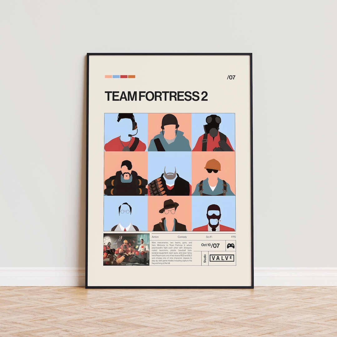 Team Fortress 2 Poster, Video Game Poster, Minimalist Game Print ...