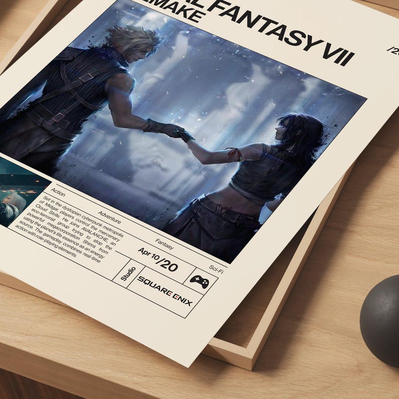 Final Fantasy VII Remake Poster, Video Game Poster, Minimalist Game ...