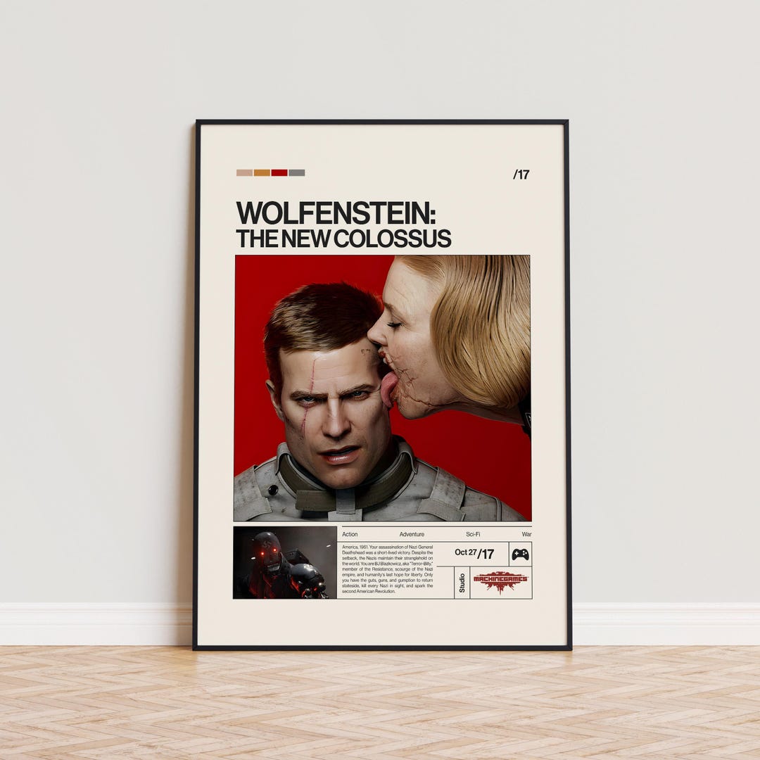 Wolfenstein 2 the New Colossus Poster, Video Game Poster, Minimalist ...