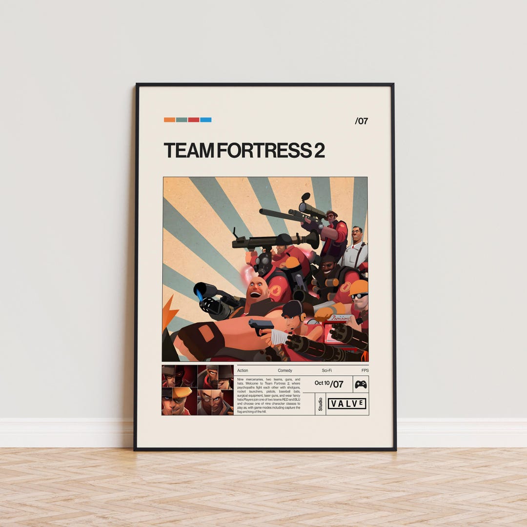 Team Fortress 2 Poster, Video Game Poster, Minimalist Game Print ...