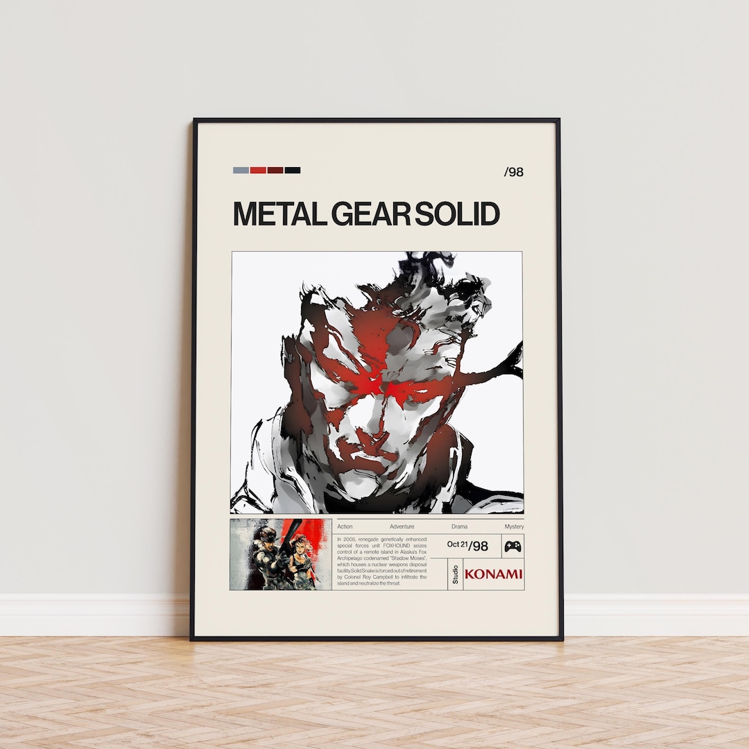 Metal Gear Solid Poster, Video Game Poster, Minimalist Game Print ...