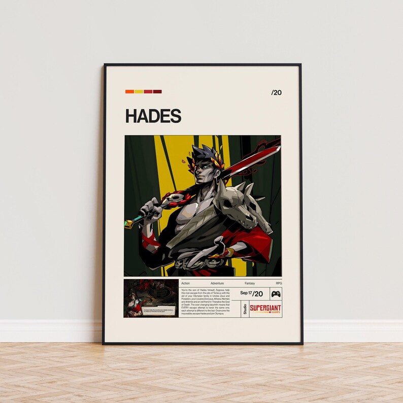 Hades Poster, Video Game Poster, Minimalist Game Print, Gaming Room ...