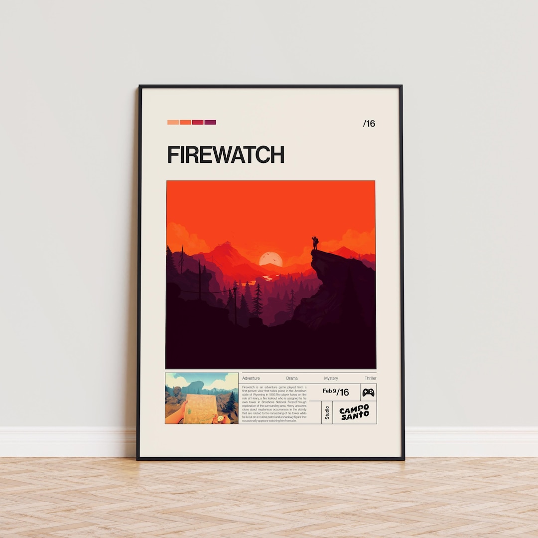 Firewatch Poster, Video Game Poster, Minimalist Game Print, Gaming Room ...