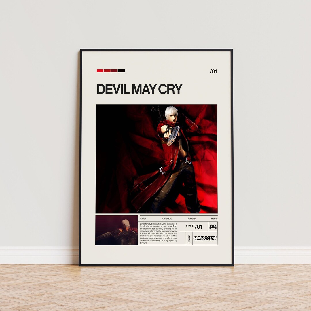 Devil May Cry Poster, Video Game Poster, Minimalist Game Print, Gaming ...