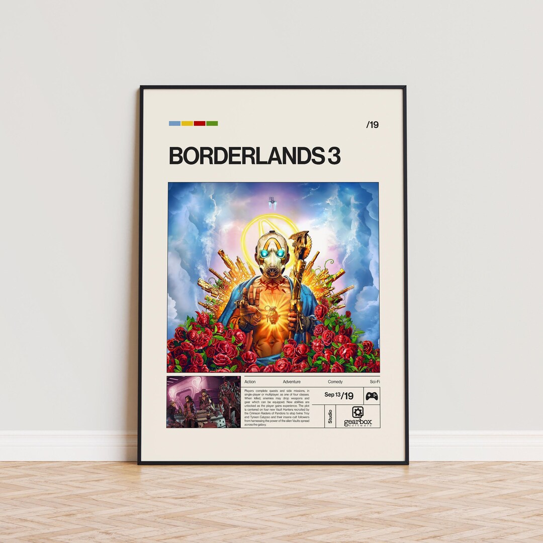 Borderlands 3 Poster, Video Game Poster, Minimalist Game Print, Gaming ...