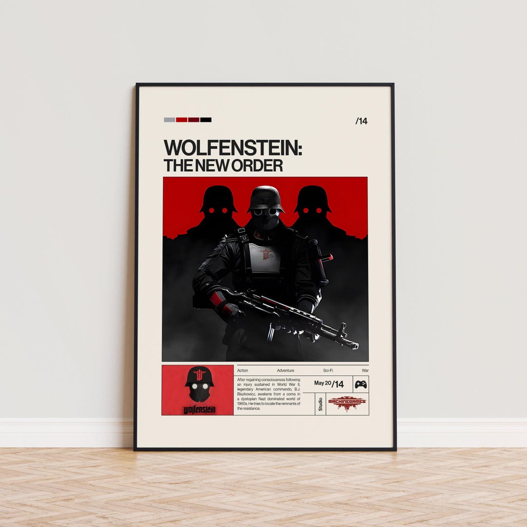 Wolfenstein the New Order Poster, Video Game Poster, Minimalist Game ...