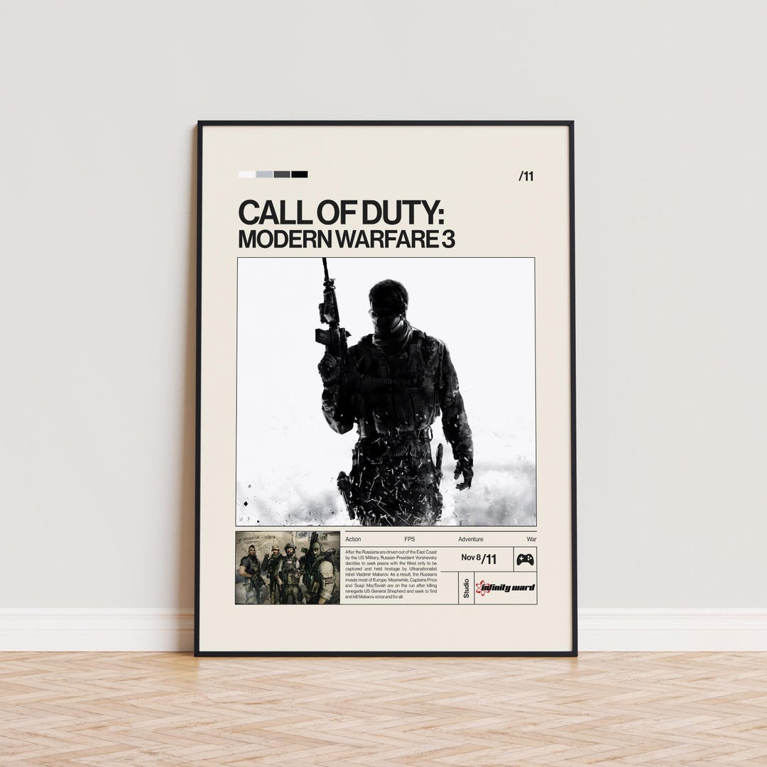 Call of Duty Modern Warfare 3 Poster, Video Game Poster, Minimalist ...