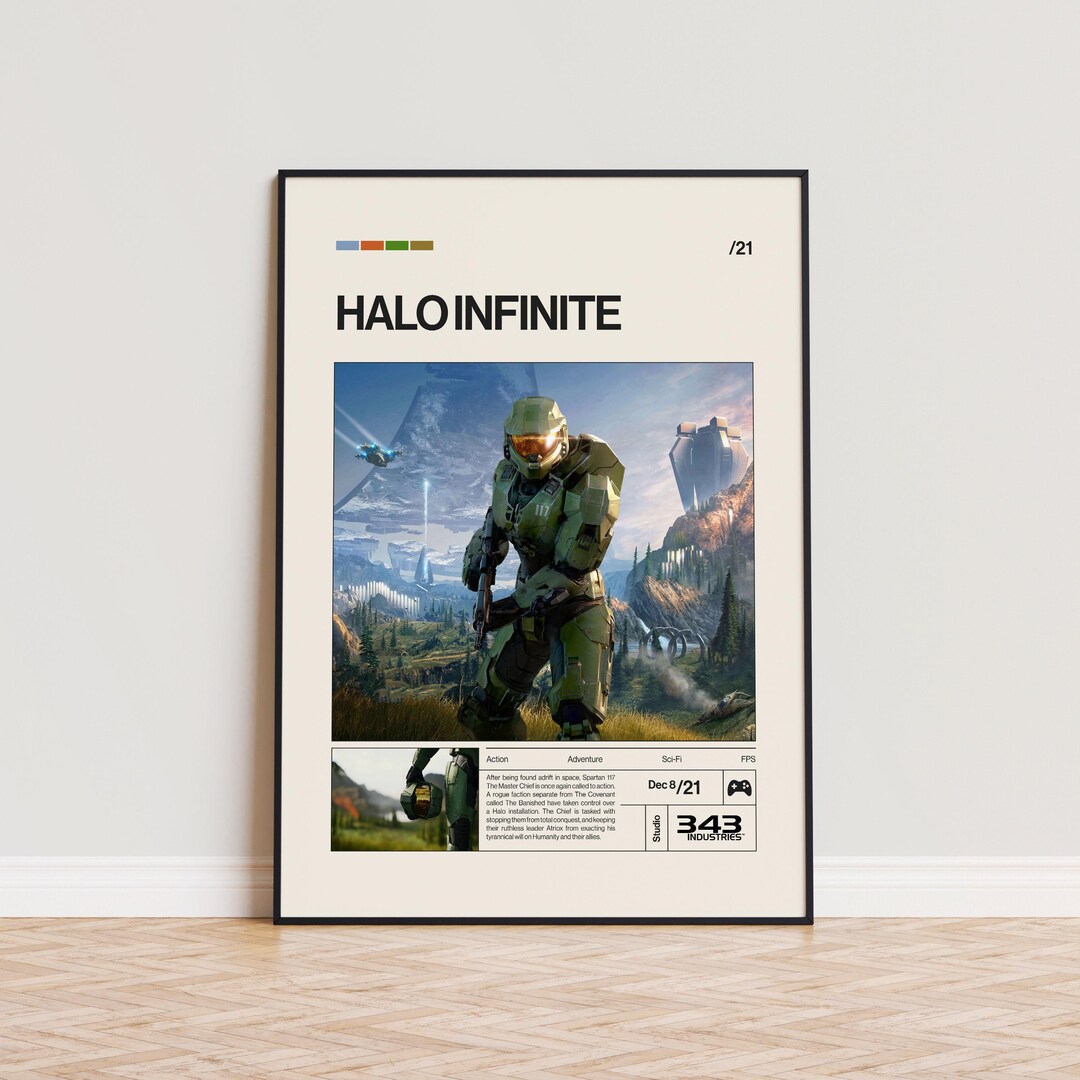 Halo Infinite Poster, Video Game Poster, Minimalist Game Print, Gaming ...