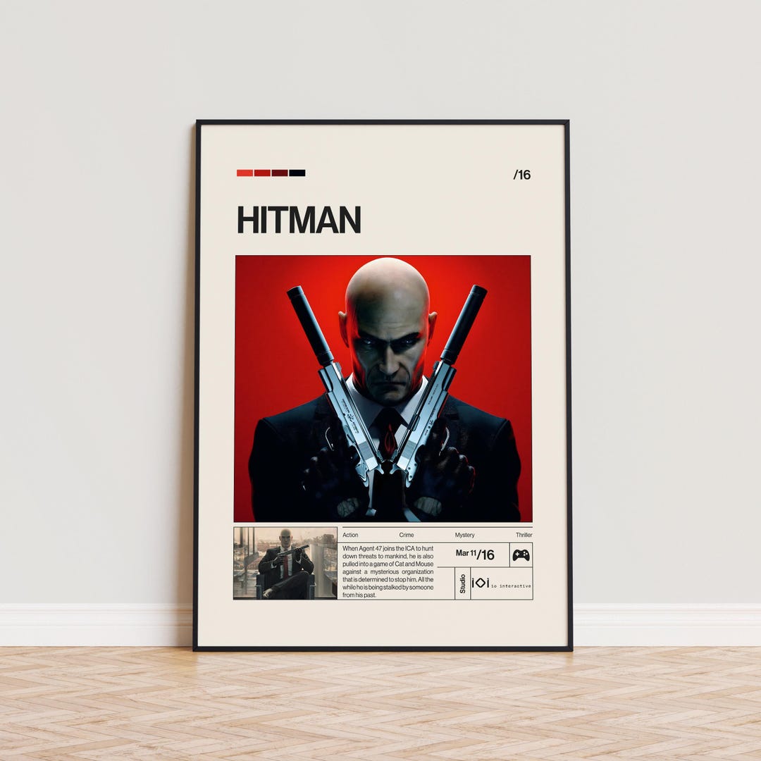 Hitman Poster, Video Game Poster, Minimalist Game Print, Gaming Room ...