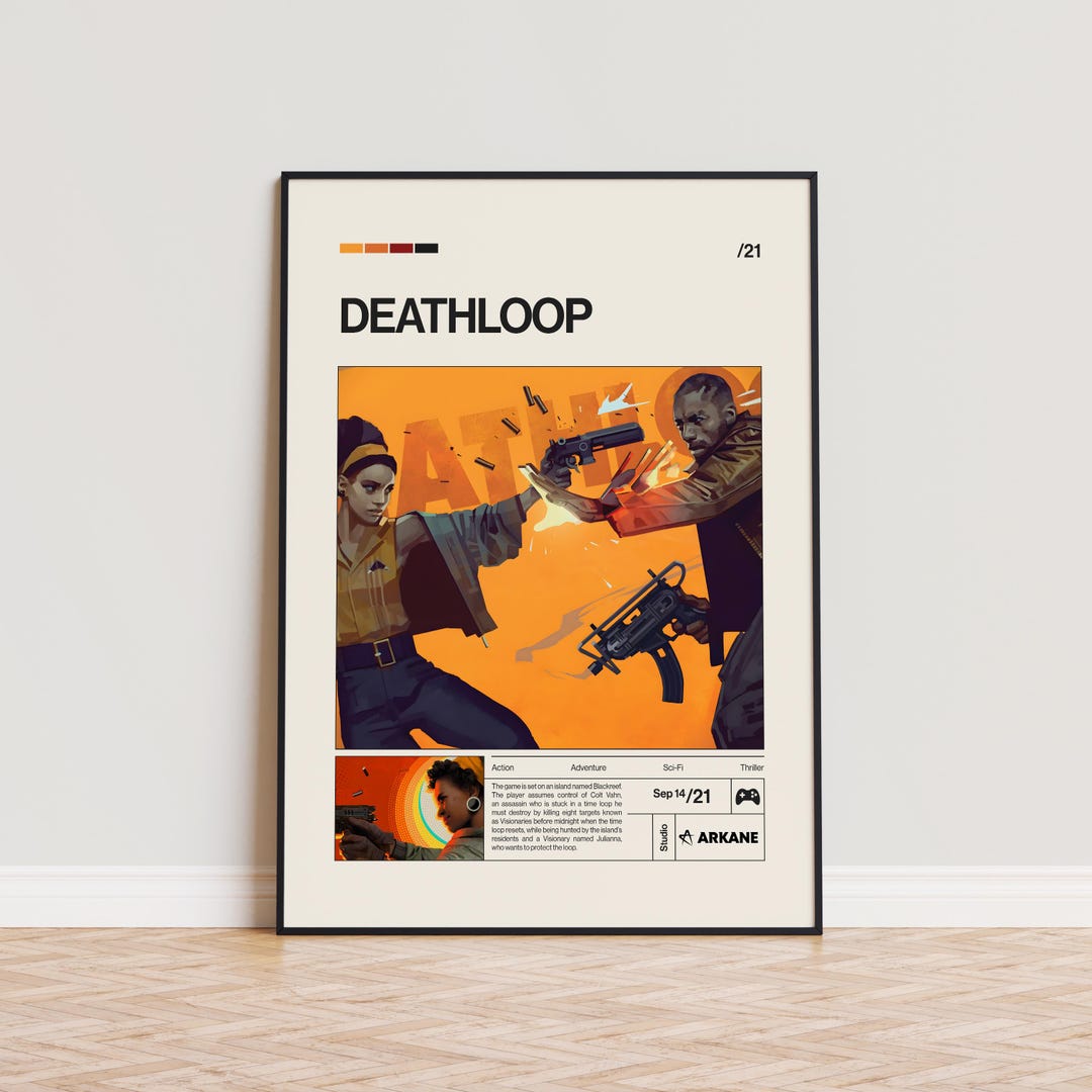 Deathloop Poster, Video Game Poster, Minimalist Game Print, Gaming Room ...
