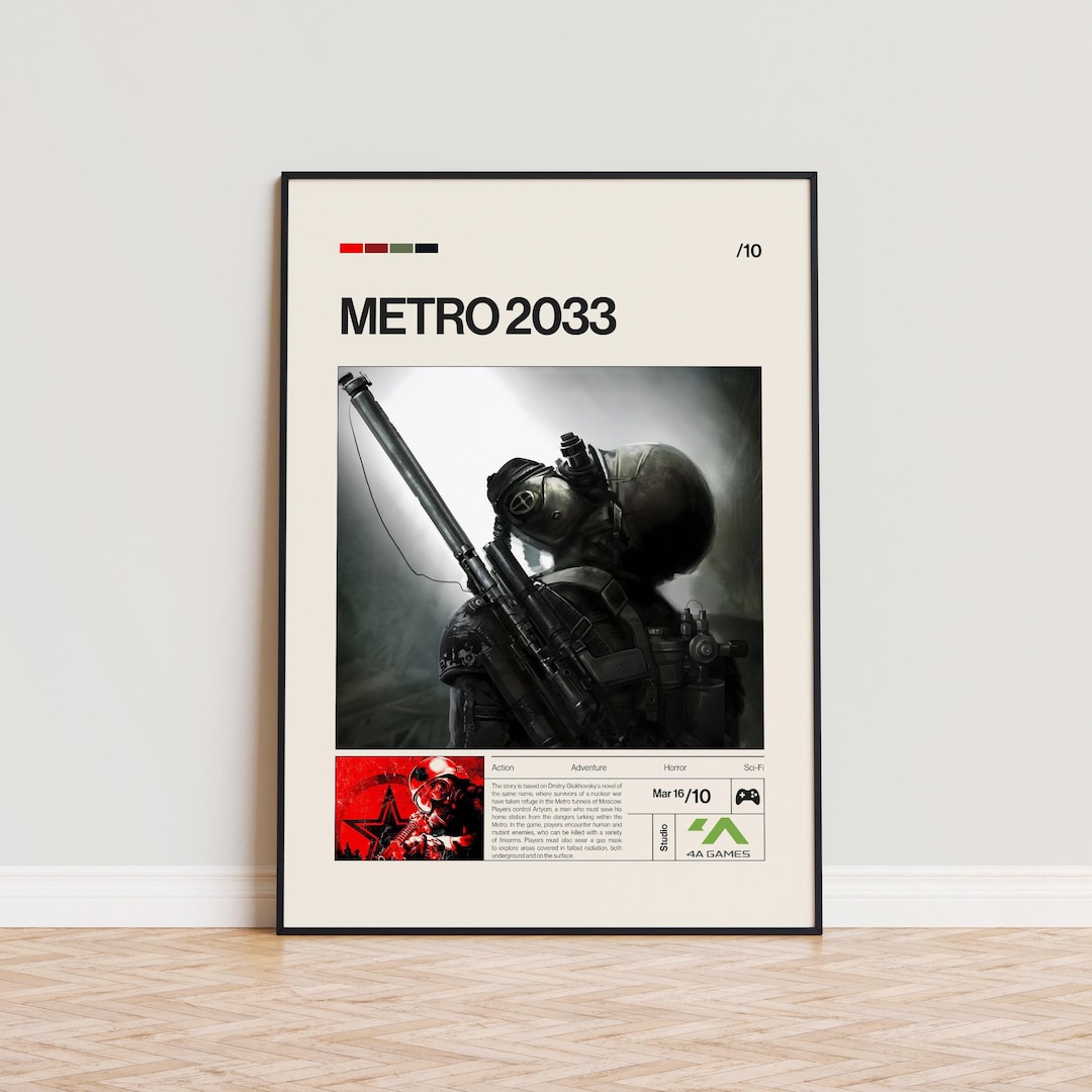 Metro 2033 Poster, Video Game Poster, Minimalist Game Print, Gaming ...