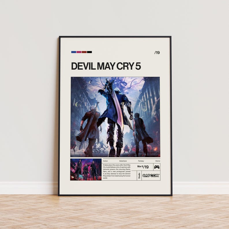 Devil May Cry 5 Poster, Video Game Poster, Minimalist Game Print ...