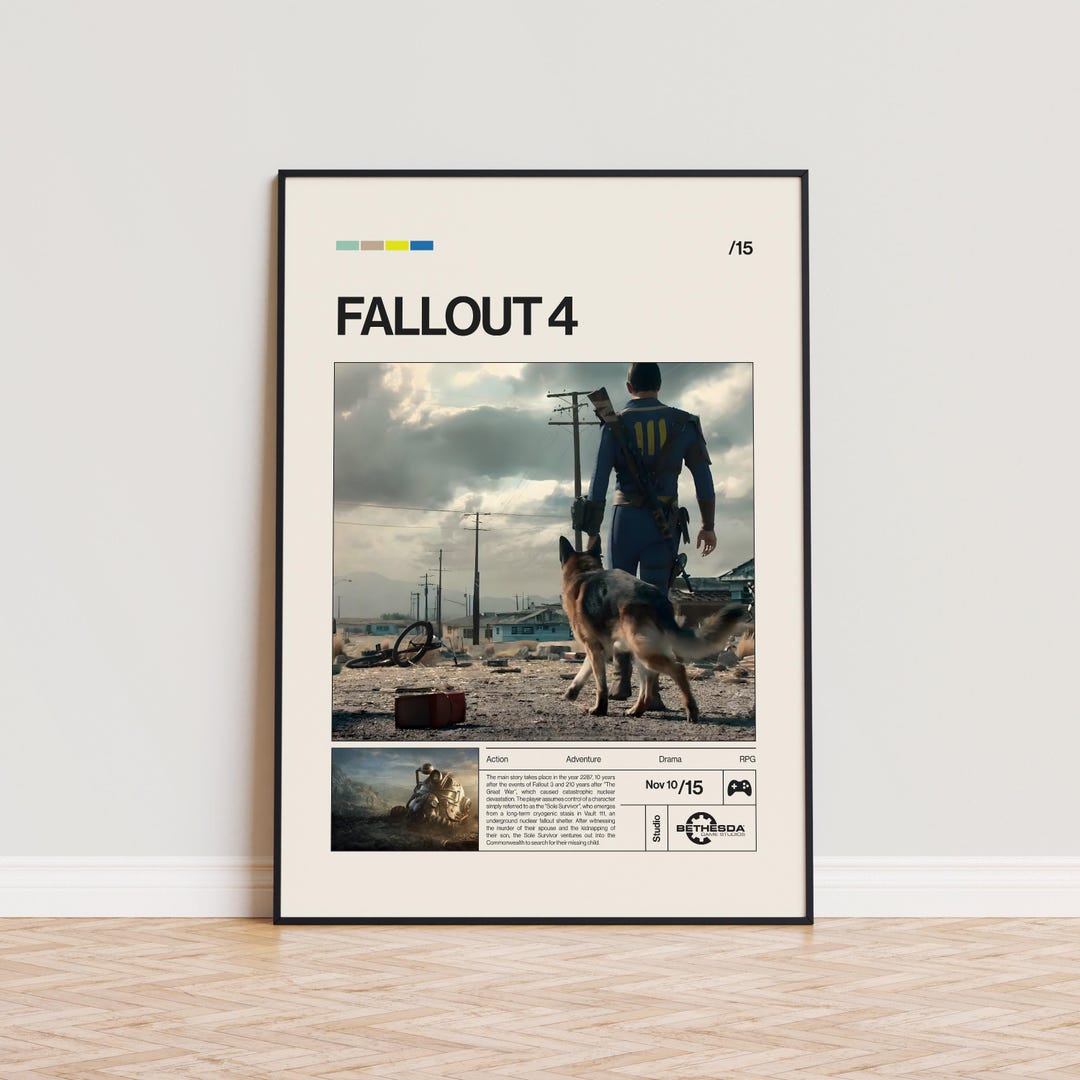 Fallout 4 Poster, Video Game Poster, Minimalist Game Print, Gaming Room ...