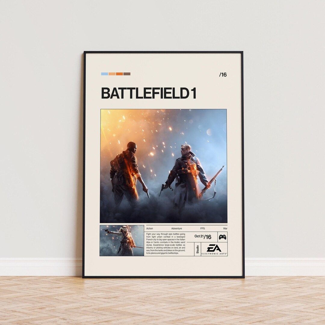 Battlefield 1 Poster, Video Game Poster, Minimalist Game Print, Gaming ...
