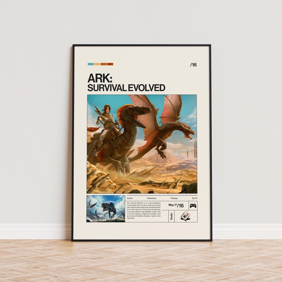 ARK Survival Evolved Poster, Video Game Poster, Minimalist Game Print ...