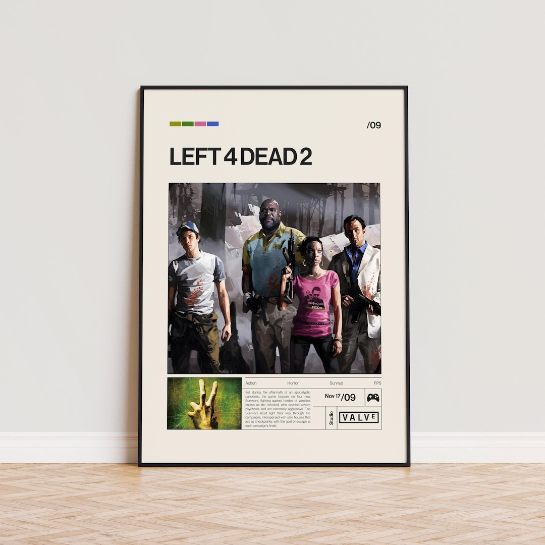 Left 4 Dead 2 Poster, Video Game Poster, Minimalist Game Print, Gaming ...