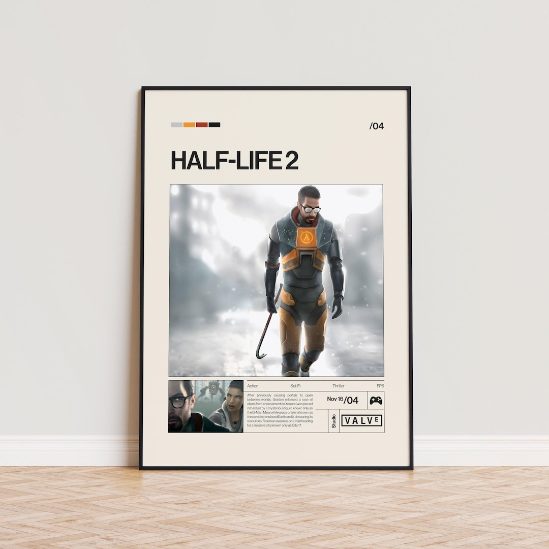 Half-life 2 Poster, Video Game Poster, Minimalist Game Print, Gaming ...