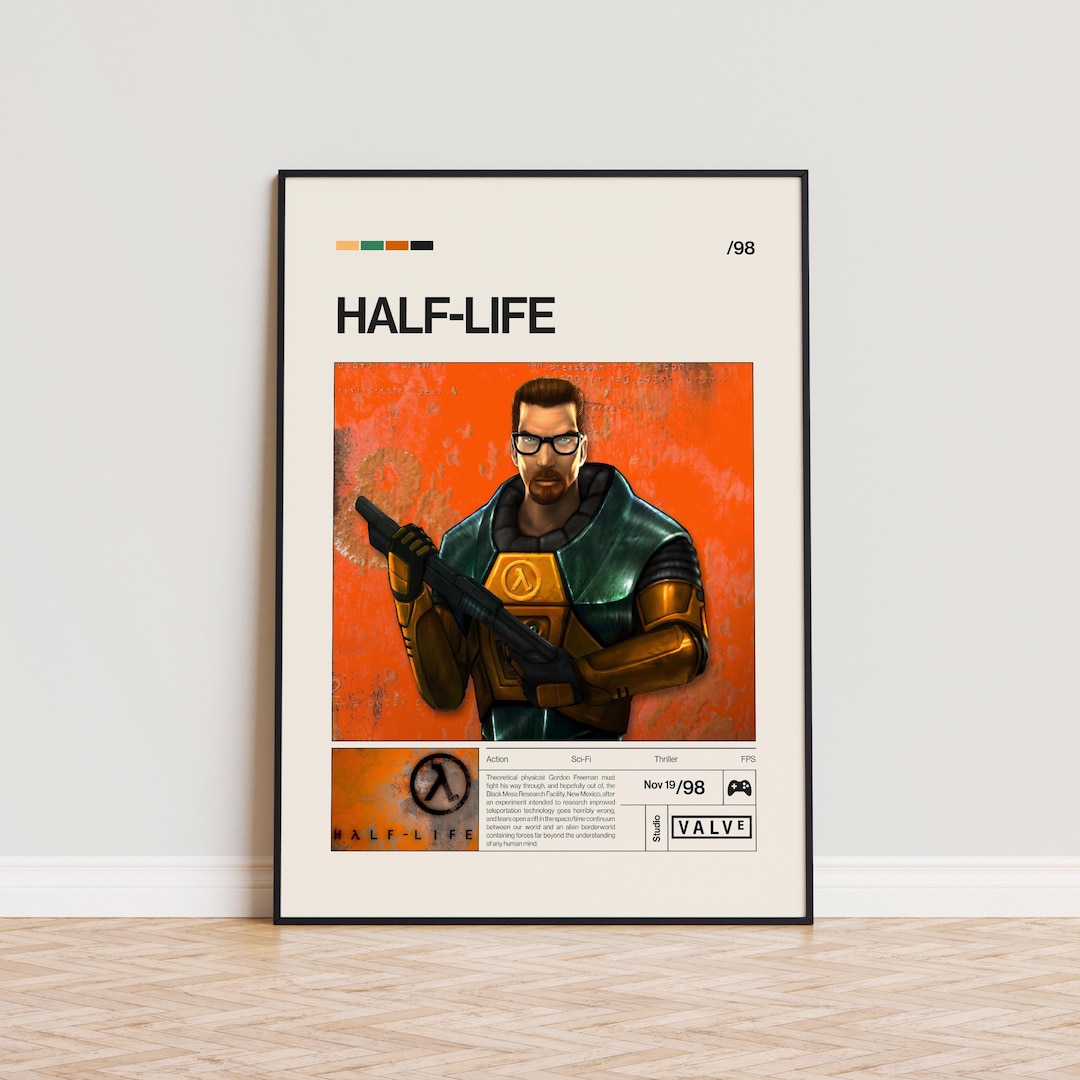 Half-life Poster, Video Game Poster, Minimalist Game Print, Gaming Room ...