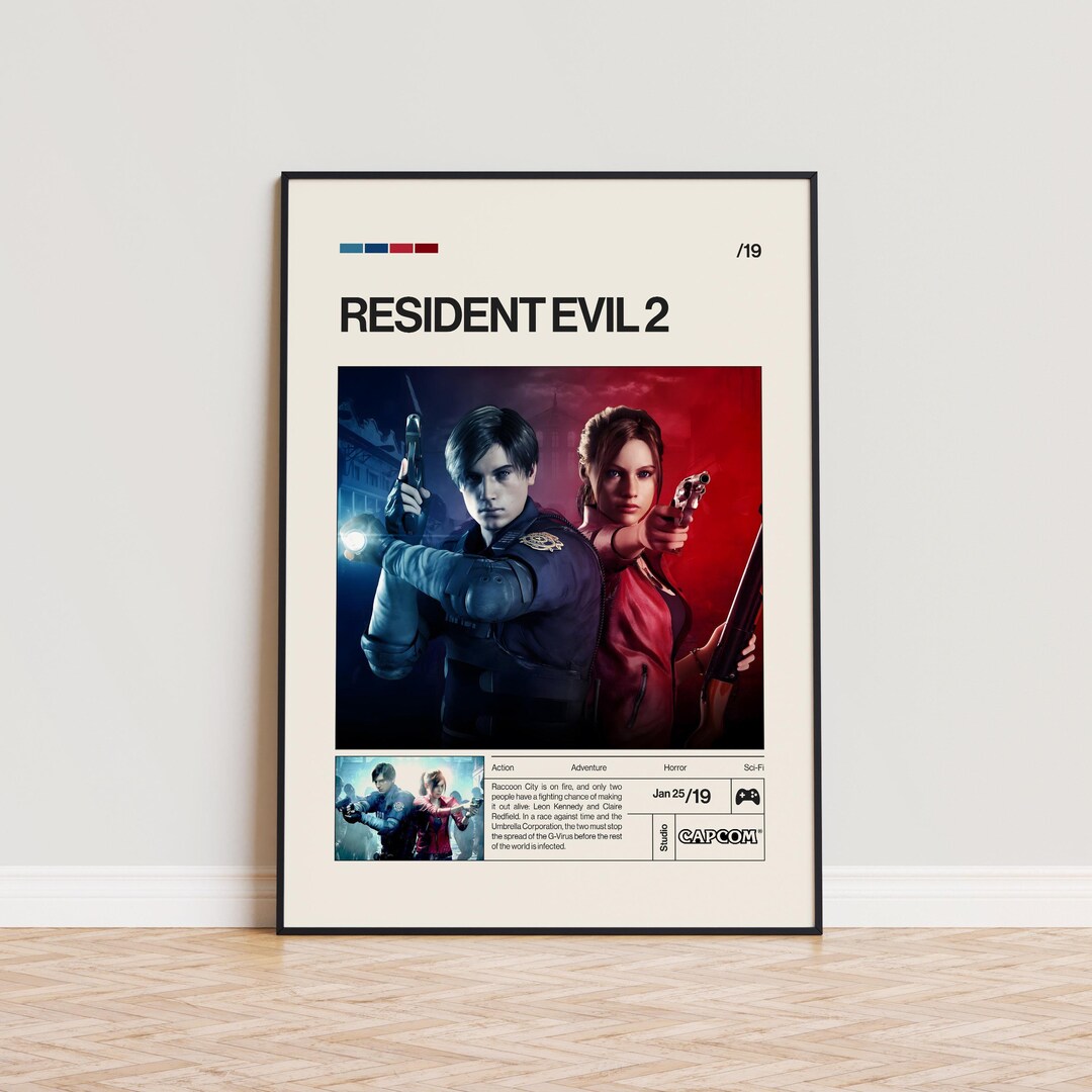 Resident Evil 2 Poster, Video Game Poster, Minimalist Game Print ...