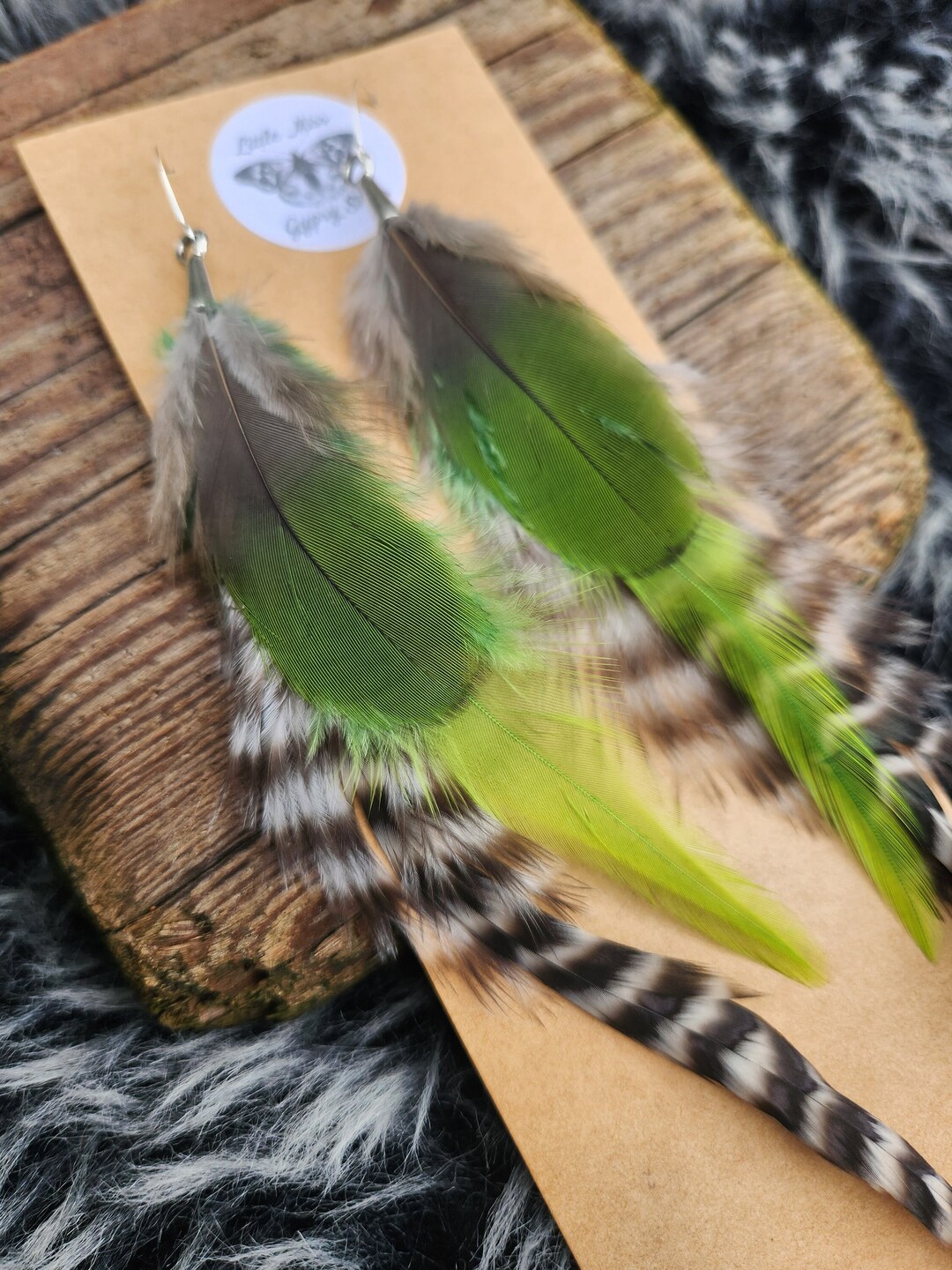 Green Parrot Feather Earrings Rare Bird Feathers Long Green - Etsy