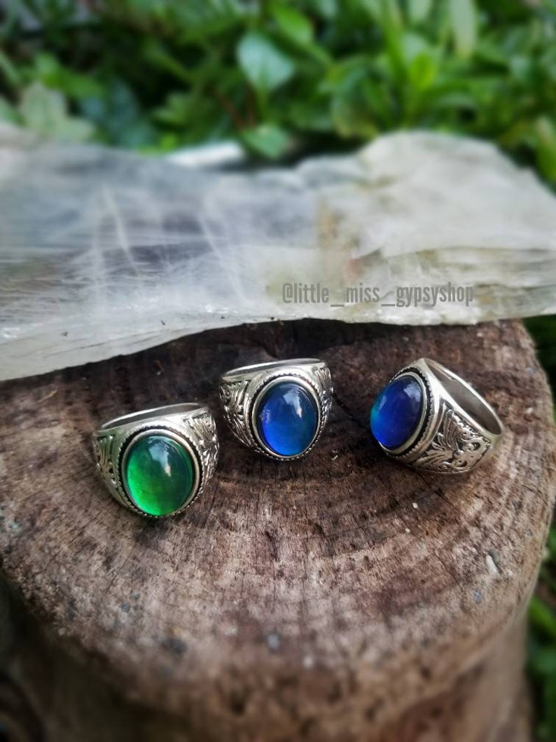 Silver Plated Adult Mood Ring Silver Color Changing Mood - Etsy Australia