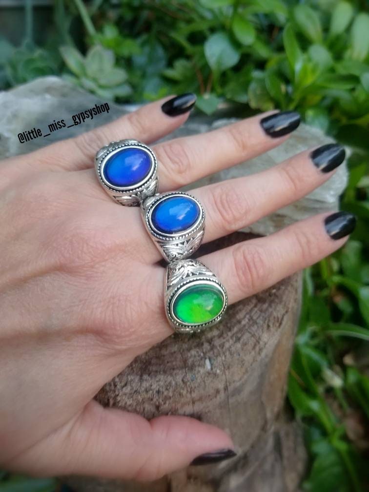 Silver Plated Adult Mood Ring Silver Color Changing Mood - Etsy Australia
