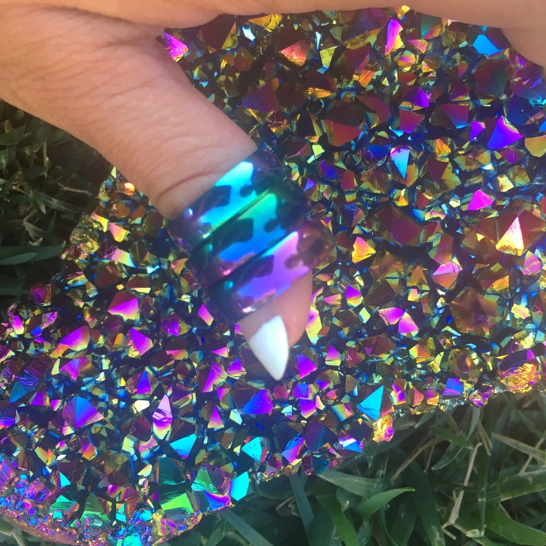 SALE Rainbow Titanium Steel Ring Ring Size 7 8 10 11 12 - Etsy