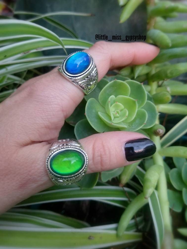 Silver Plated Adult Mood Ring Silver Color Changing Mood - Etsy Australia