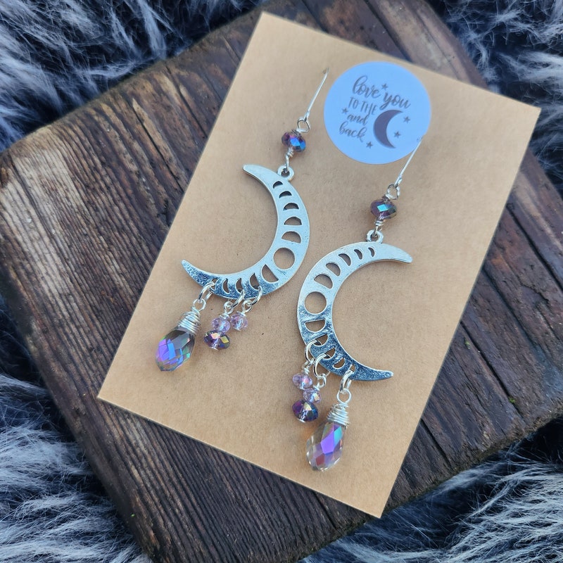 Moon Earrings - Etsy