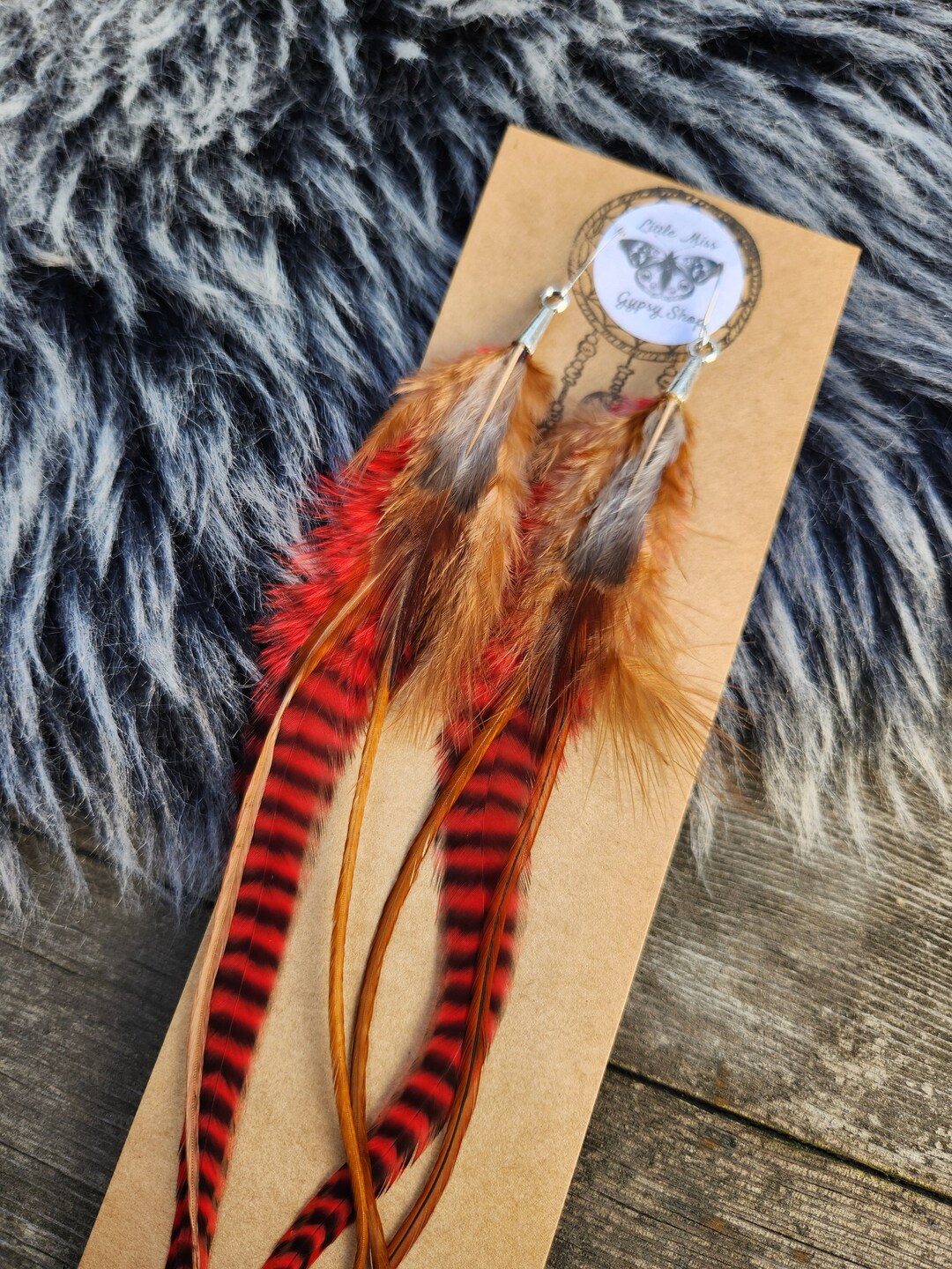 Extra Long Red Rooster Feather Earrings, Vibrant Feather Earrings ...