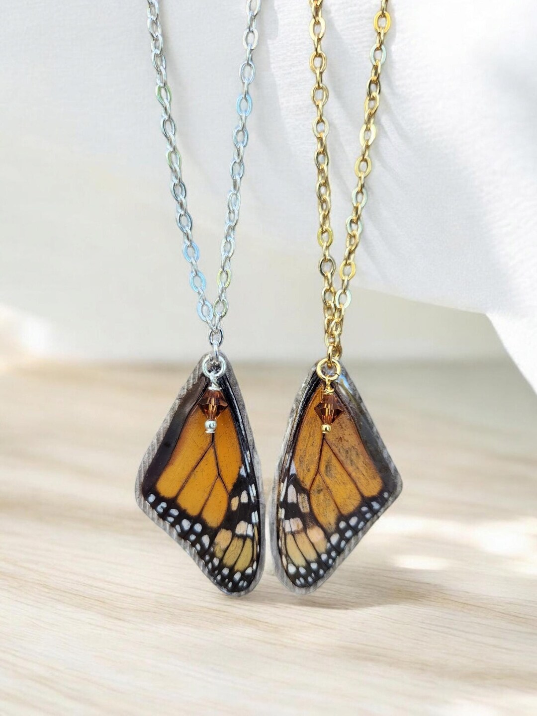 Real Monarch Butterfly Wing Pendant Necklace, Cruelty Free Real ...
