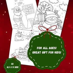 Printable Kids Christmas Coloring Pages - Etsy