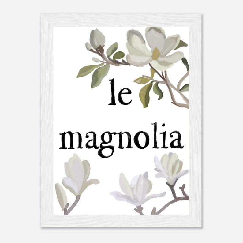 Le Magnolia Digital Art Print, Floral Art, Digital Flower Art ...