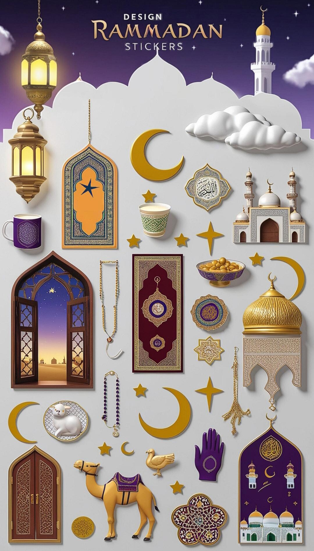 Ramadan Sticker Set , Two Unique Collections With Stunning islamic art ...
