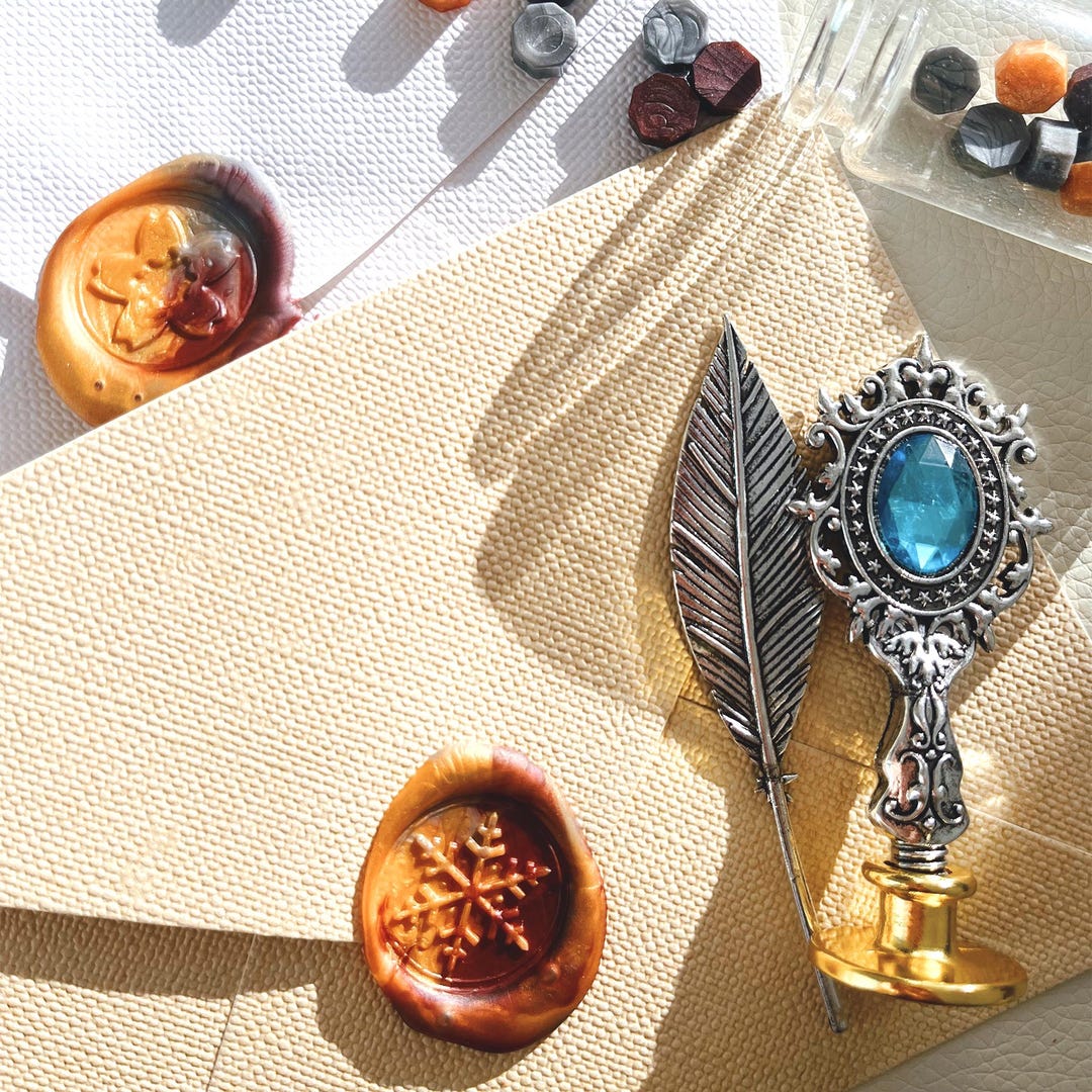 Wax Letter Seal Kit Envelope Seal Wax Stamp Gold Wax Sealing Wax Sets ...