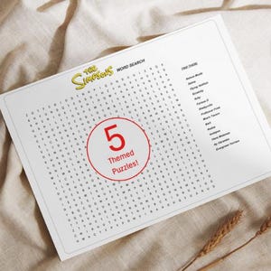 The Simpsons Word Search Puzzle Bundle A – 5 Fun & Iconic Puzzles for ...