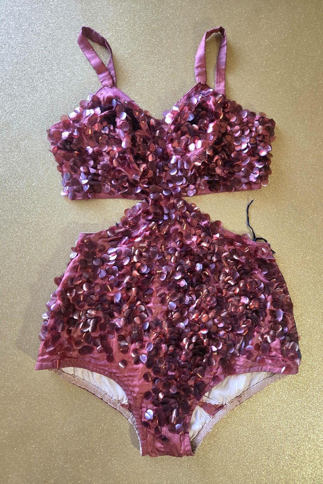 Vintage 1950's Burlesque Costume. Chocolate Brown Sequence Leotard. - Etsy